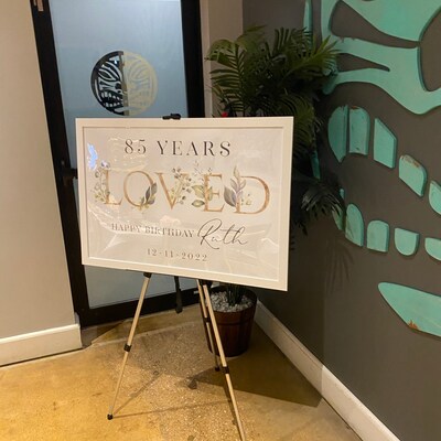 85th Birthday Party Welcome Sign 85 Years Loved Printable Poster ...