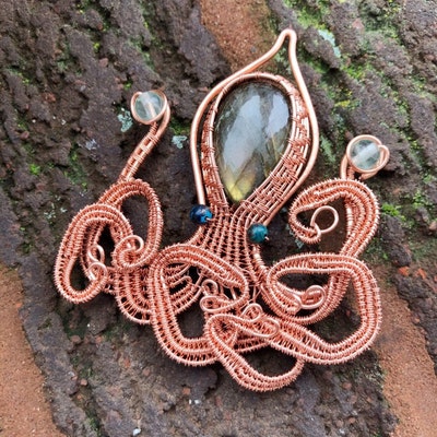 Wire Wrapped Octopus Pendant Tutorial, Kraken Necklace Tutorial, Wire ...