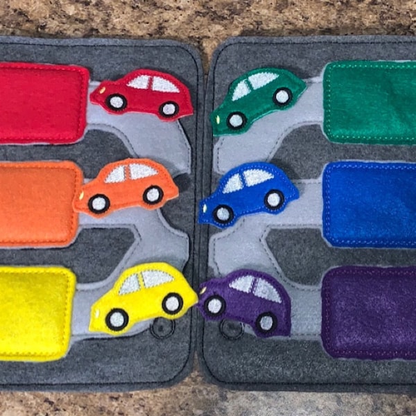 Boy Gift Busy Book Page Car Garage Color Match Page Children Learning ...