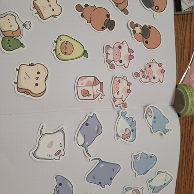 Cute Stingray Sticker Set, Baby Manta Ray Stickers - Etsy