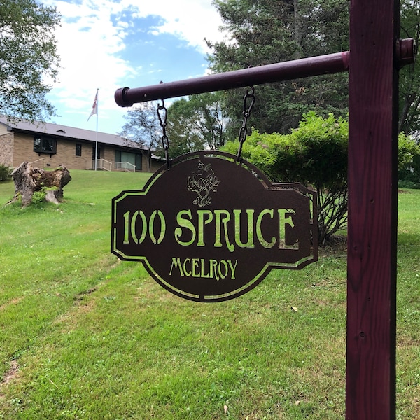 Metal Farm Sign With Hanging Bracket | Custom Metal Ranch Sign ...