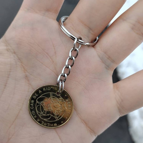 Vintage Arcade Token Coin Keychain for 90s Kid Retro Gamer From Chuck E ...