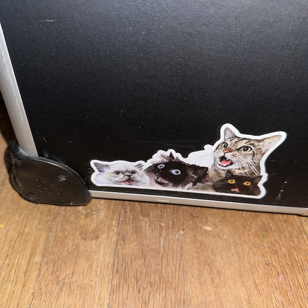 Meowing Cats Sticker - Etsy