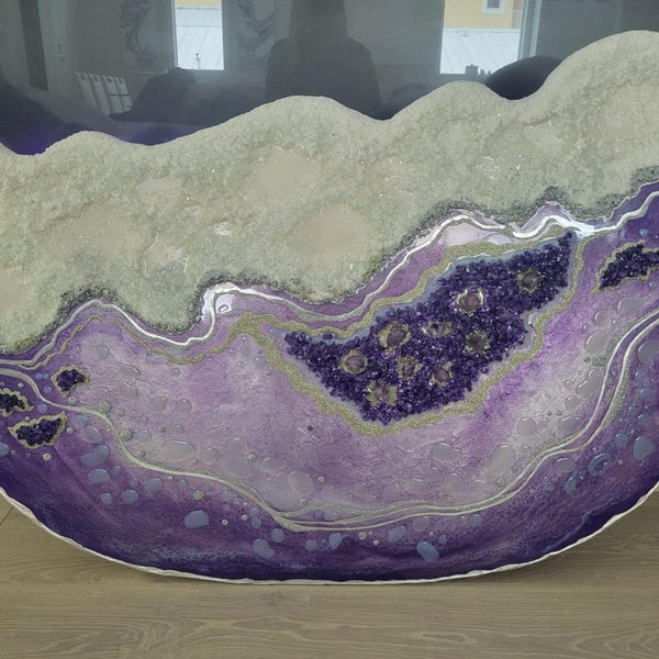 Geode Resin Art XL /fuchsia Resin Geode Painting / Freeform Geode ...