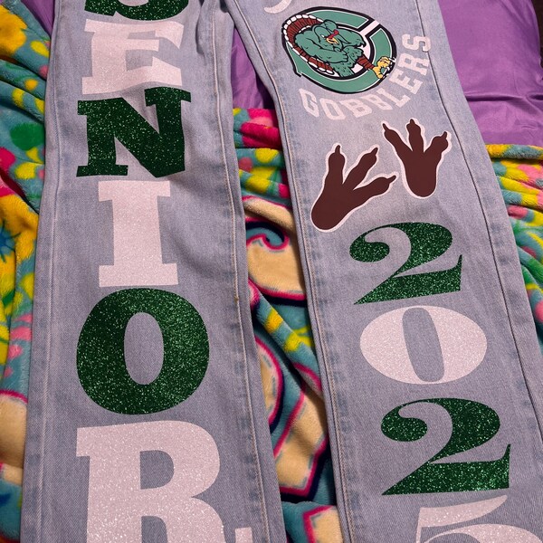 Customized Senior Jeans | Senior Jeans| Class of 2026 Jeans ...