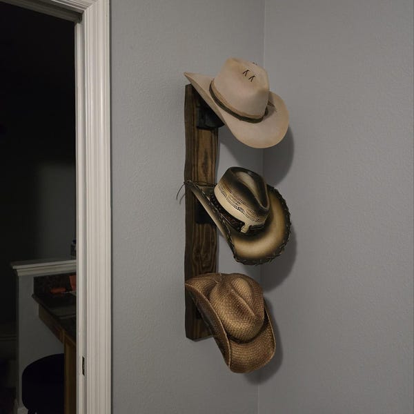 Cowboy Hat Rack, Wall Mounted Display for Cowboy Hats. Great Christmas ...