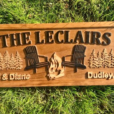 Custom Wood Campfire Sign Family Name Campsite Sign Last Name Sign ...