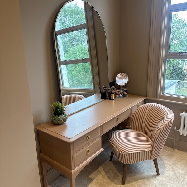 Stag Double Pedestal Mahogany Dressing Table With Stool, Stag Vanity ...