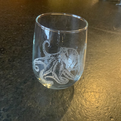 Octopus Engraved Glasses - Etsy
