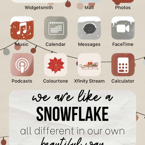 Christmas Boho Icon Theme Pack | App Covers | Ios iPhone Shortcuts ...