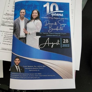 Passport Funeral Program Photoshop Template 8 Pages 5.5x8.5 Plus 8.5x11 ...