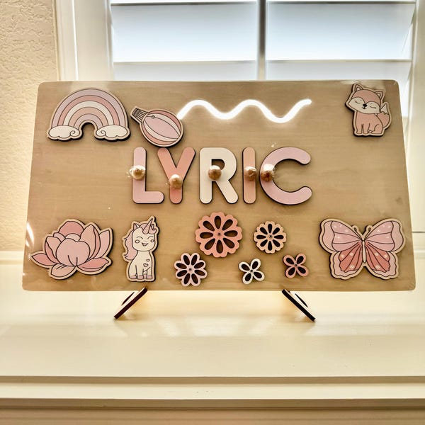 Personalized Busy Board Name Puzzle, First Birthday Gifts for Kids ...