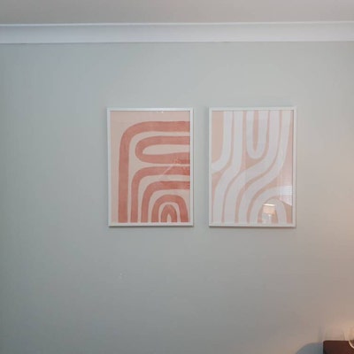 Neutral Pink Line Art Digital Print, Abstract Flow Lines Wall Decor ...