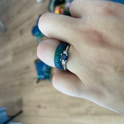 Forest Ring Silicone Ring, Personalized Tree Hugger Green Ring Gift Him ...