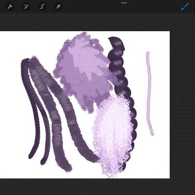 Procreate Highlight Light Braid and Loc Brushes Anime Cartoon Digital ...