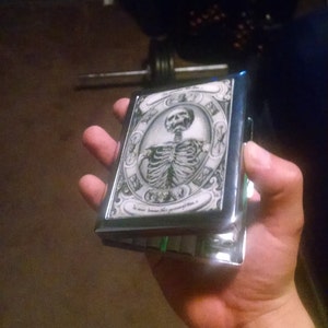 Memento Mori Skeleton Cigarette Case Wallet Business Card Holder ...
