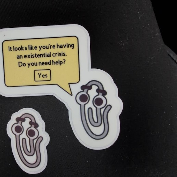 Clippy the Paperclip Funny Nostalgic Stickers / WATERPROOF / Easy Peel ...