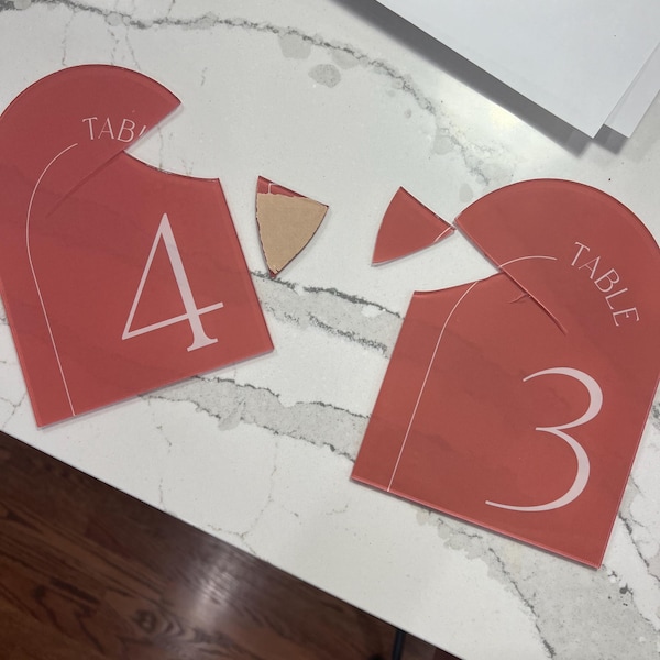 ARCH Custom Wedding Luxe Color Palette Acrylic Table Numbers Signage ...