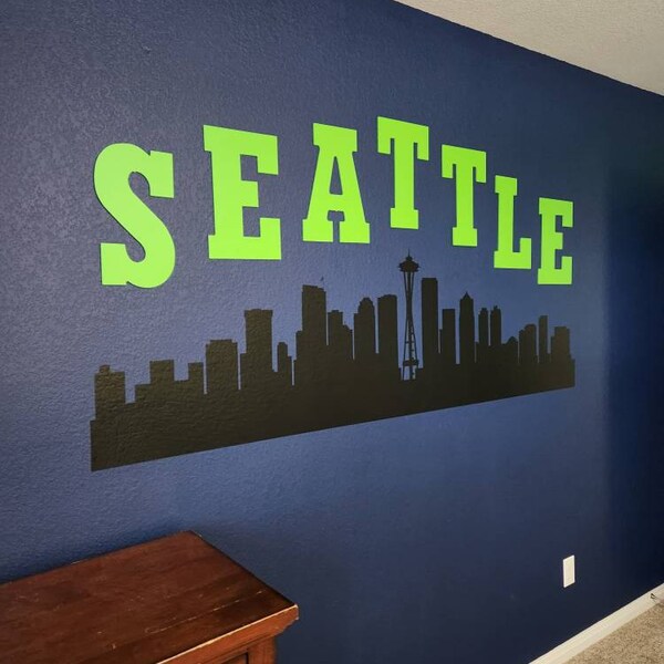Seattle Art, Seattle Skyline Decal, Washington, Skyline Decal, Vinyl ...