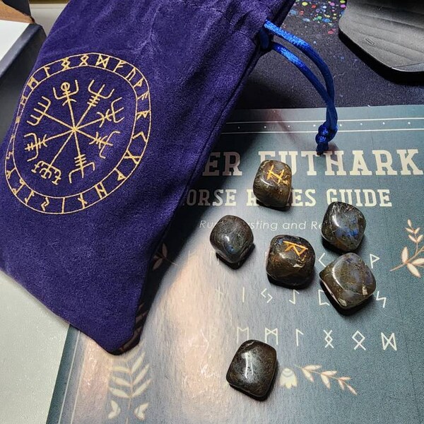 Rune Stones Gift Set Includes 21 Page Guide Book and Free Bag ...