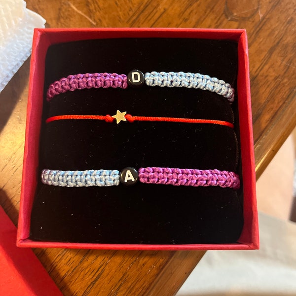 Set of 2 Custom Initial Matching Bracelets | Personalized Friendships ...