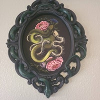 Handmade Ornate Oval Plaster Snake Serpent Frame (goth, Gothic, Dark ...