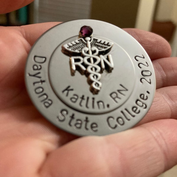 Personalized Nursing Pin / LPN BSN RN / Nurse Pin / Nursing Student ...