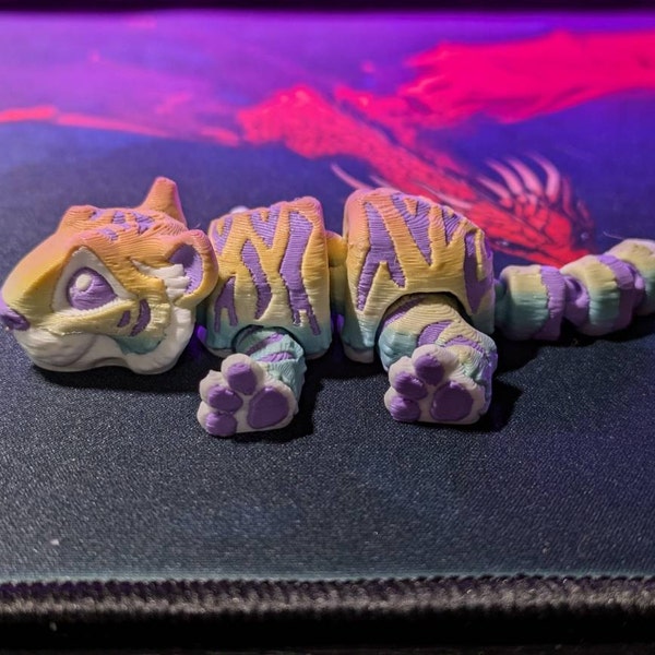 Rainbow Tiger | 3D Printed Articulating Flexi Fidget - Etsy