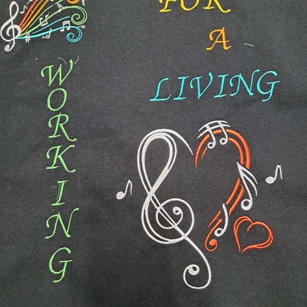 Musical Notes With Swirls & Symbols Machine Embroidery Design,song ...