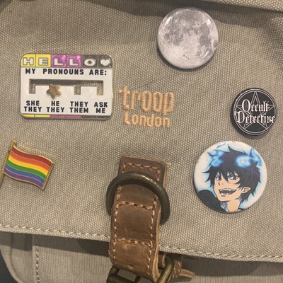 PRIDE 5 PIN SET He She Gender Identity Fluid Nonbinary They Them His ...