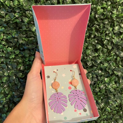 Earring Box Template, Earring Display Box SVG, Keychain Gift Box DXF ...