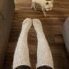 Natural Goat Wool Knee-high Socks, Knitted Warm Boot Socks, Fuzzy Comfy ...