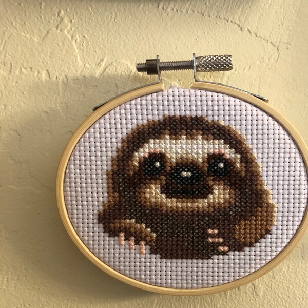 Sloth Cross Stitch Pattern PDF Sloth Embroidery PDF Instant Download ...