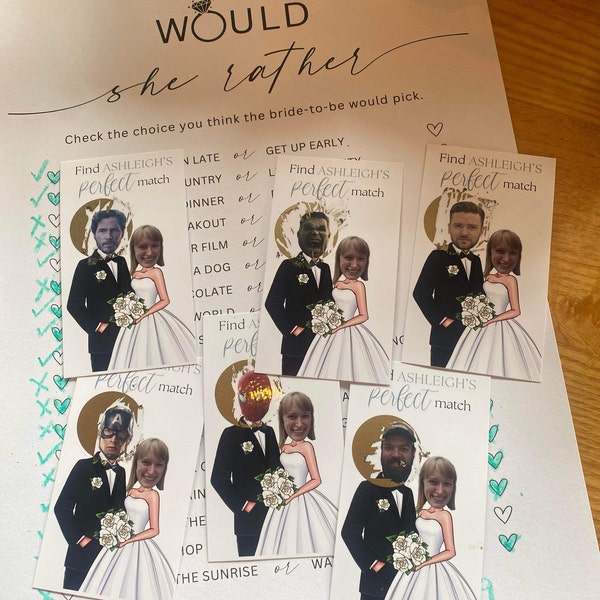 Bridal Shower, the Perfect Match, Bridal Shower Scratch off Game ...