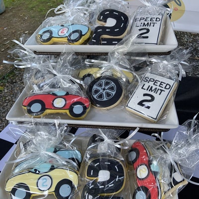 Formula One Theme Party Favors, First Birthday Cookies, Race Theme ...
