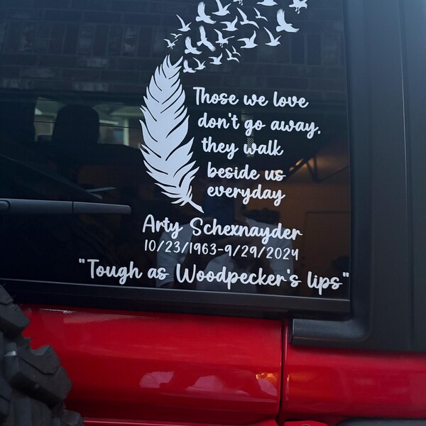 In Memory Car Decal, Memorial Window Decal, in Loving Memory Car ...