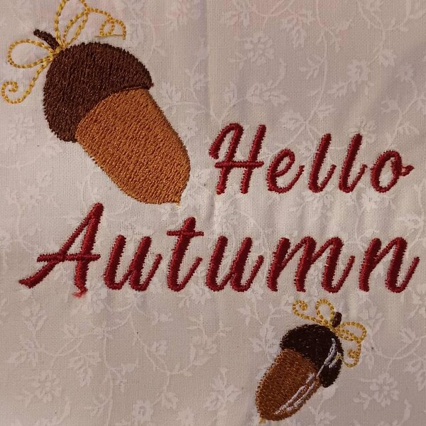 Mini Acorn With Bow Embroidery Design: Fall Accent (digital Download ...