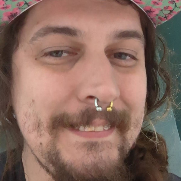 HALF GOLD / SILVER (4G, 5G, 6G, 7G, 8G, 10G, or 12G) Anodized Astm F136 ...