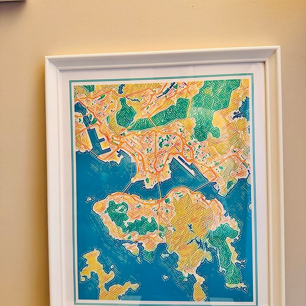 Watercolor Merida Mexico Map Poster of Merida Map of Merida Wall Art of ...