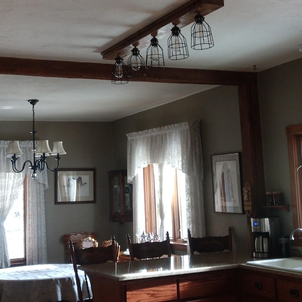 Farmhouse Beam Light Fixture: Rustic Elegance With Handcrafted Ceiling ...