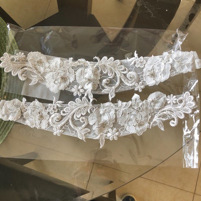 Custom off Shoulder Straps Satin and Silver Cored Lace 190, Detachable ...