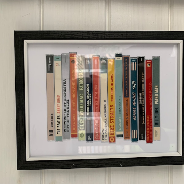 Personalised CD Stack Print, Retro Music Poster, Custom Favourite Song ...