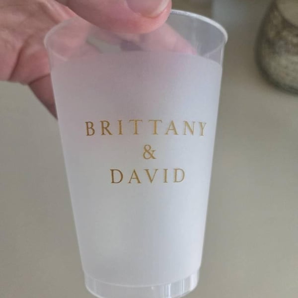 Monogrammed Frosted Cups: Custom Wedding Barware, Shatterproof Frost ...