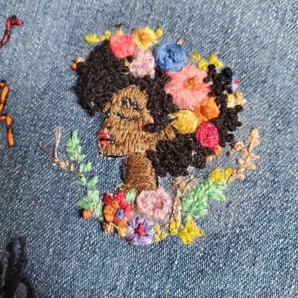 African Women Hand Embroidery Pattern Bundle, Beautiful Afro Girls ...