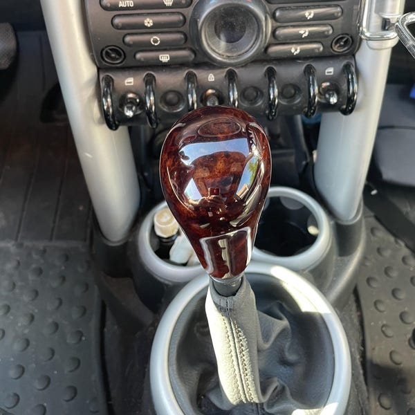 Mini Cooper Dark Walnut Burl Wood Gear Shift Knob: Manual Transmission ...