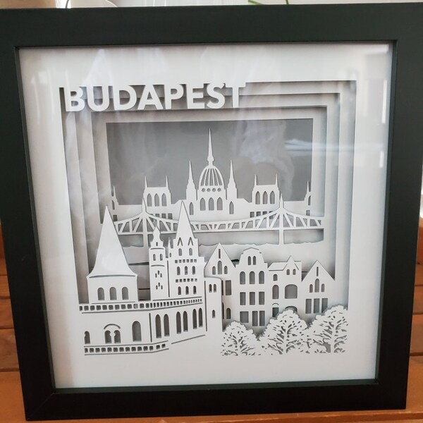 Chicago Shadow Box 3D Downtown Skyline Artwork River Boat Architecture ...