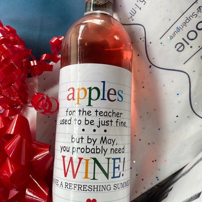 Teacher Wine Label / Teacher End of Year Gift / Teacher Appreciation ...