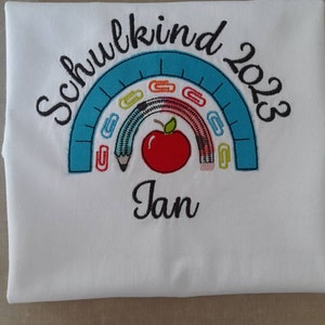 Back to School Rainbow With Pencil, Ruler, Paper Clips, and Apple ...