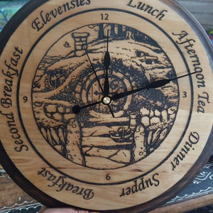 Lord of the Rings Themed Wall Clock. Burnt Hobbit Design. Lotr | Etsy