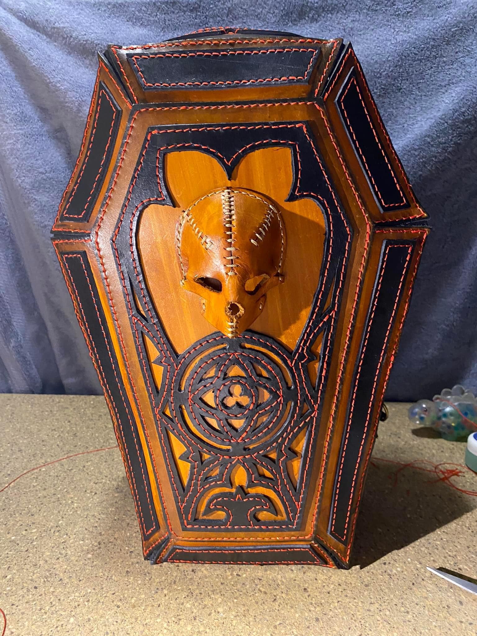 Coffin backpack leather pattern PDF - by LeatherHubPatterns